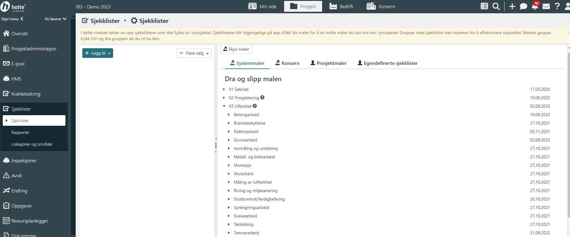 Kom i gang med sjekklister i HoltePortalen - Hjelpesenter | EG Holte