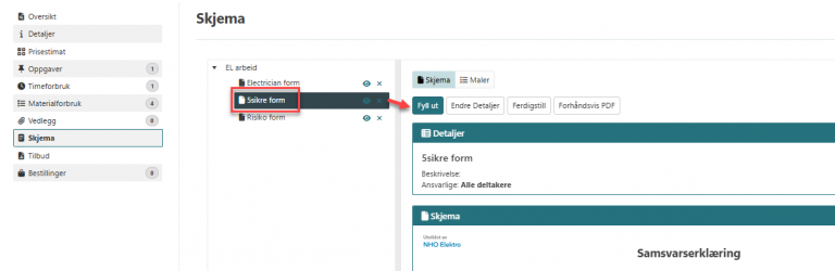 Skjema EL - Hjelpesenter | EG Holte